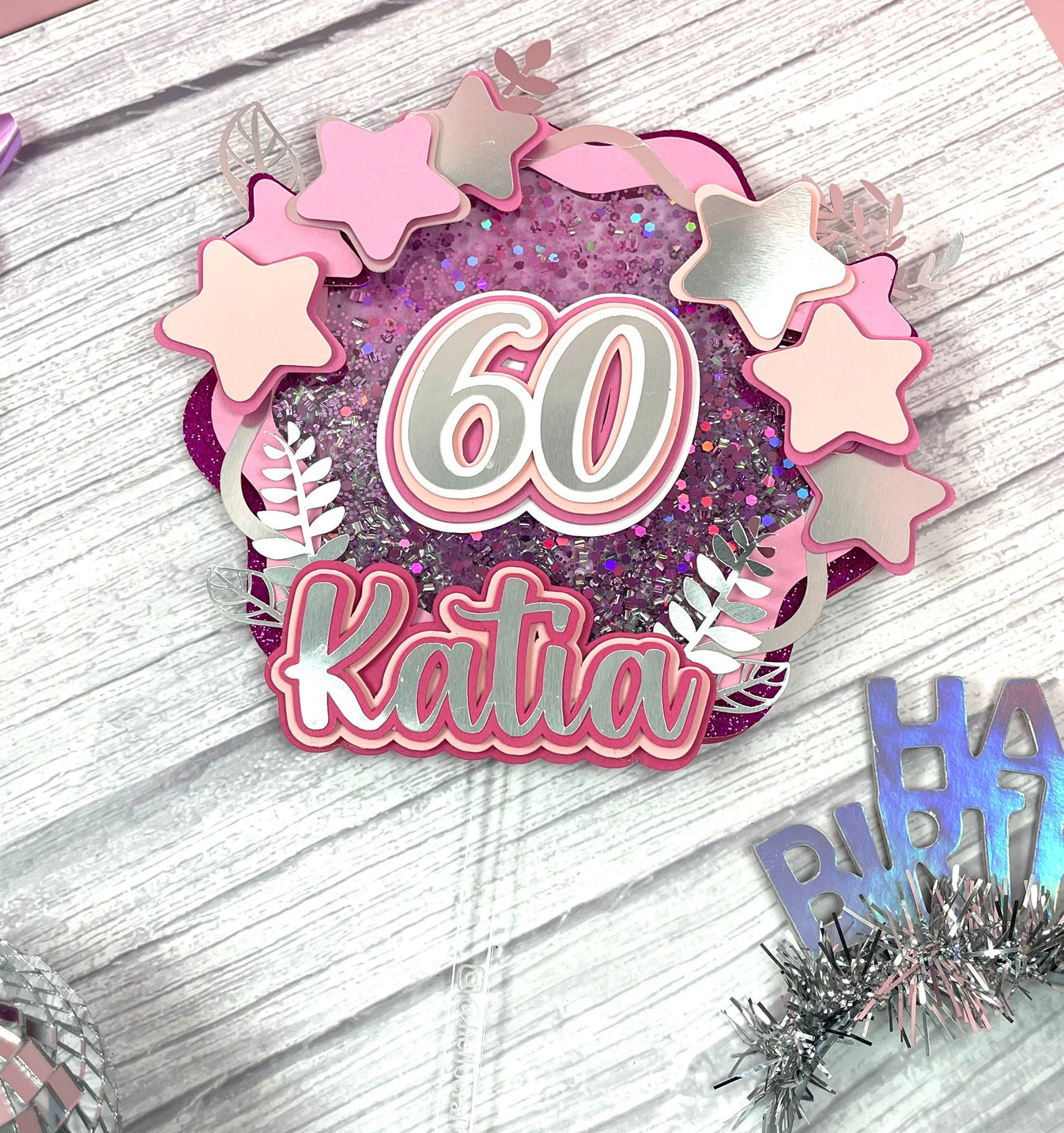 Star Pink Cake Topper // Personalized Cake Topper – Hello Craft by KGF